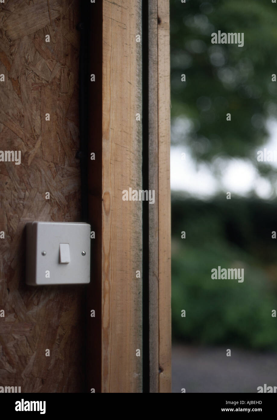 light switch in shed with green and drive Stock Photo - Alamy