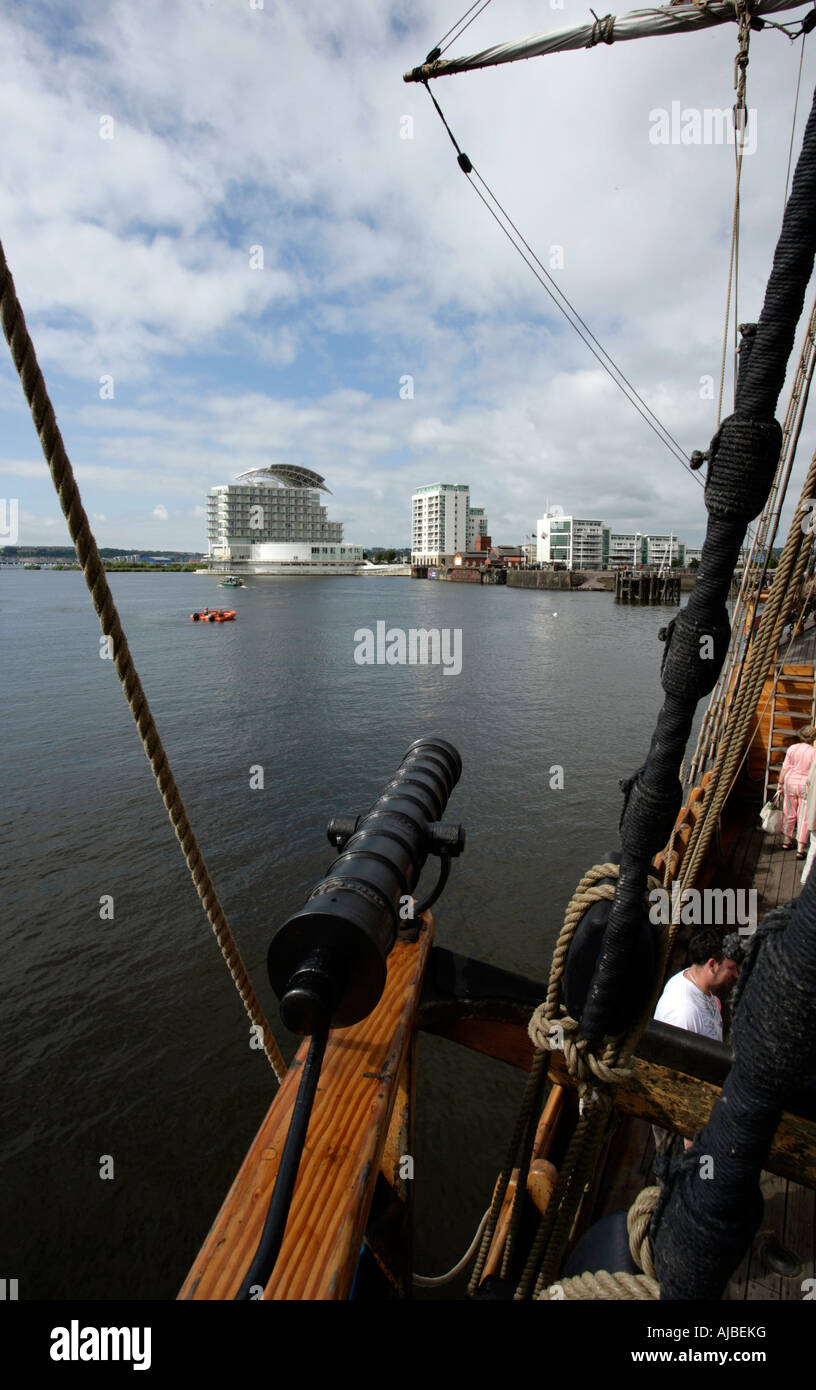 St David s Hotel and Spa viewed from the foredeck of the Matthew Tall ...