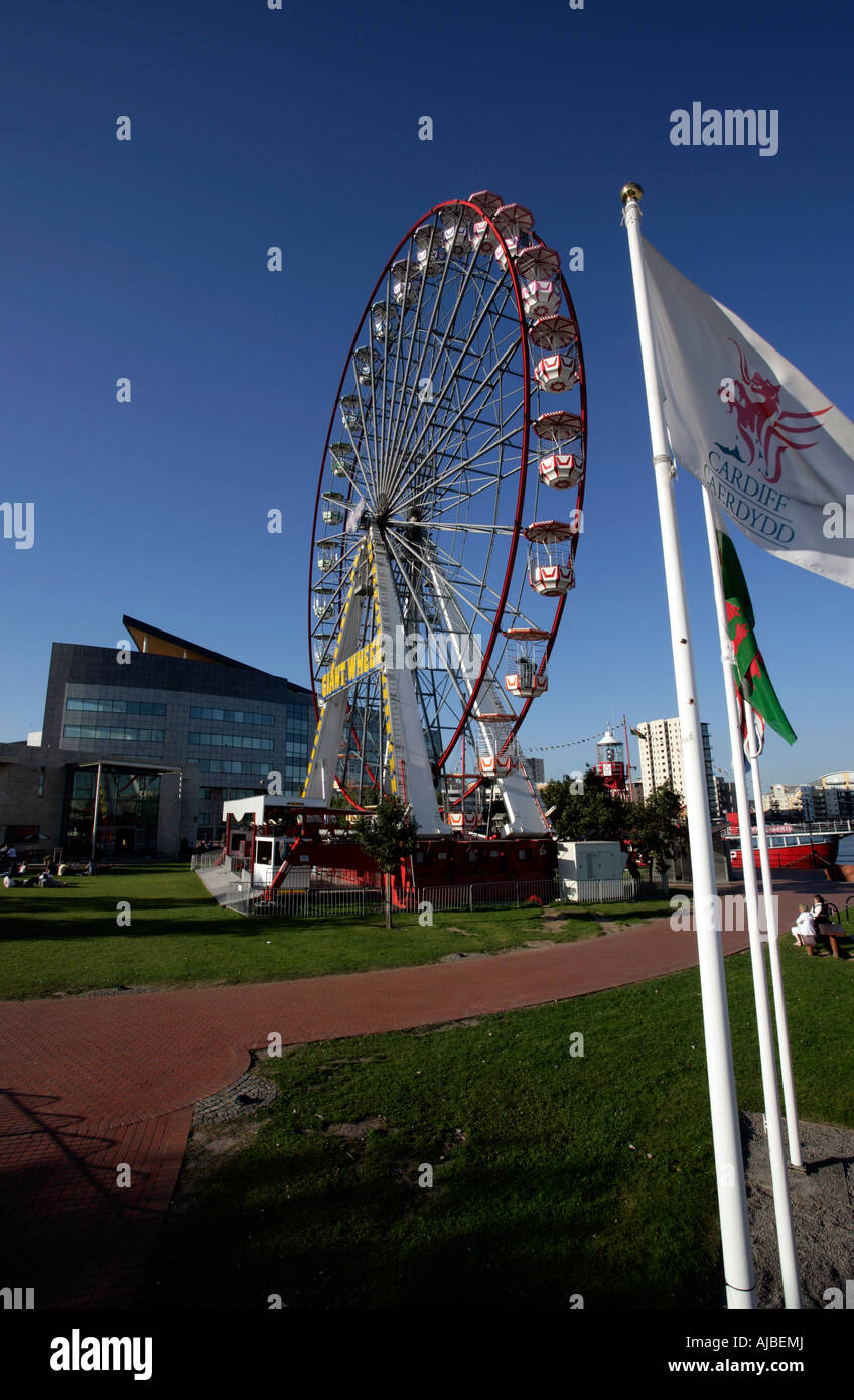 Ferris Wheel in Cardiff Bay Stock Photo - Alamy