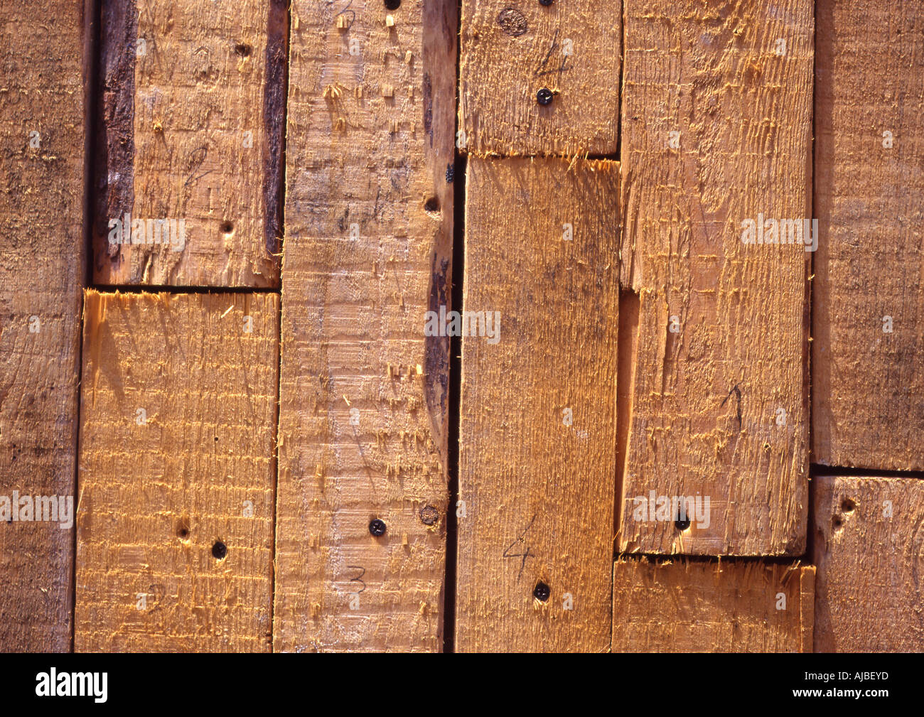 wooden wall with numbered planks Stock Photo - Alamy