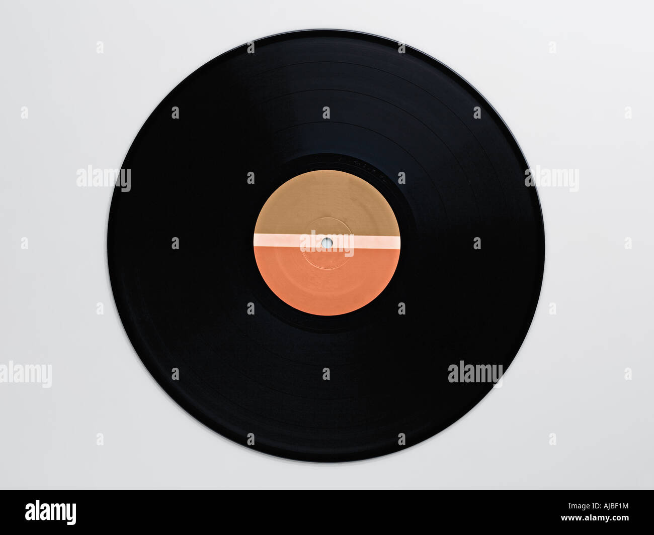 Vinyl record on white background - blank label with copy space Stock ...
