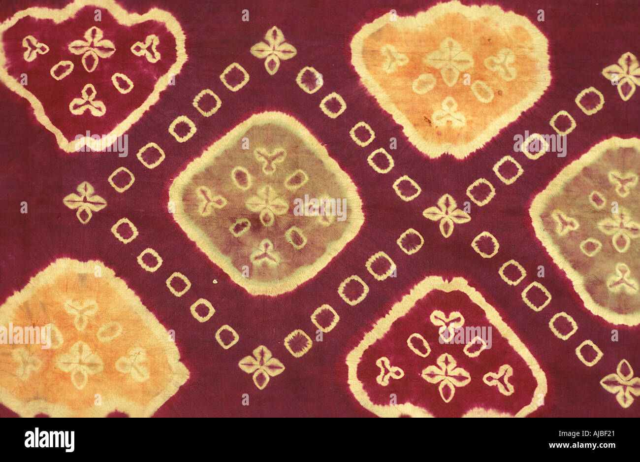 Plangi a tie dye method decorated silk fabric Bali Indonesia Stock ...