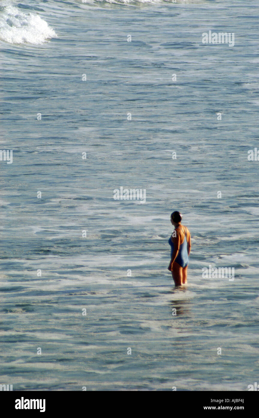 woman going to swim in sea Stock Photo - Alamy