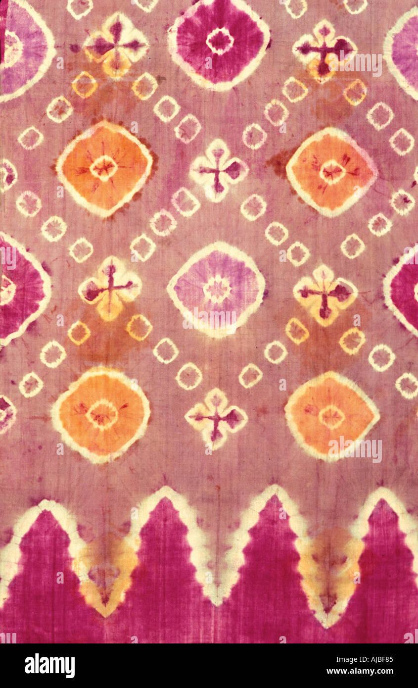 Plangi a tie dye method decorated silk fabric Bali Indonesia Stock ...