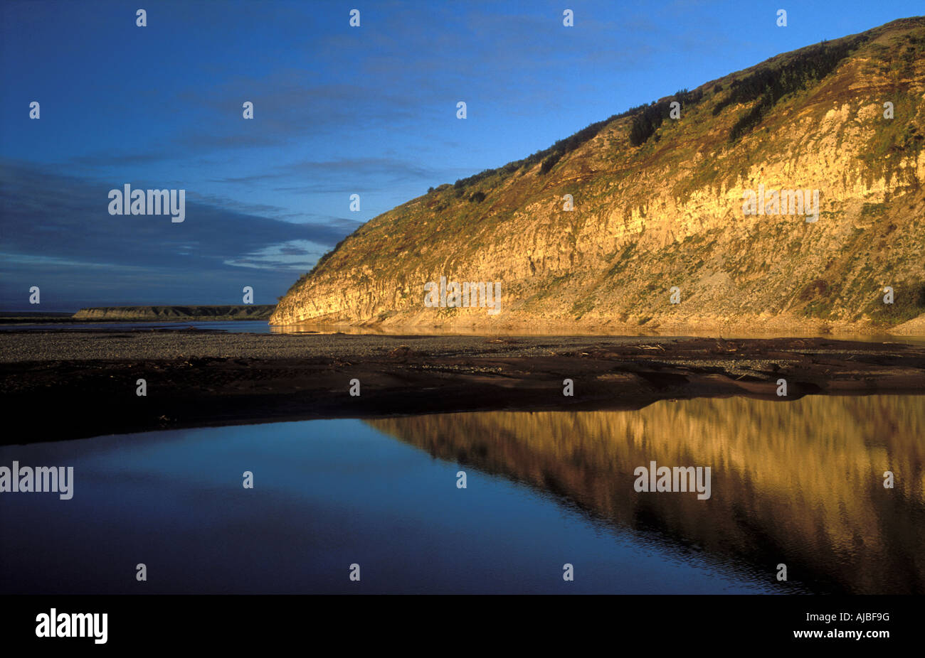 Cliff at sunset above Colville river at Fossil Creek North Slope ...