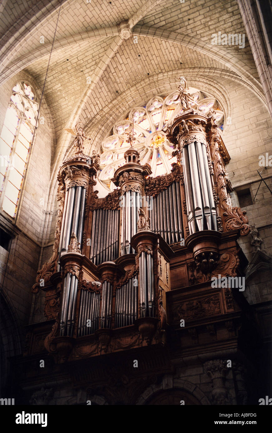 Baroque organ in the church of Beziers southern France Stock Photo - Alamy