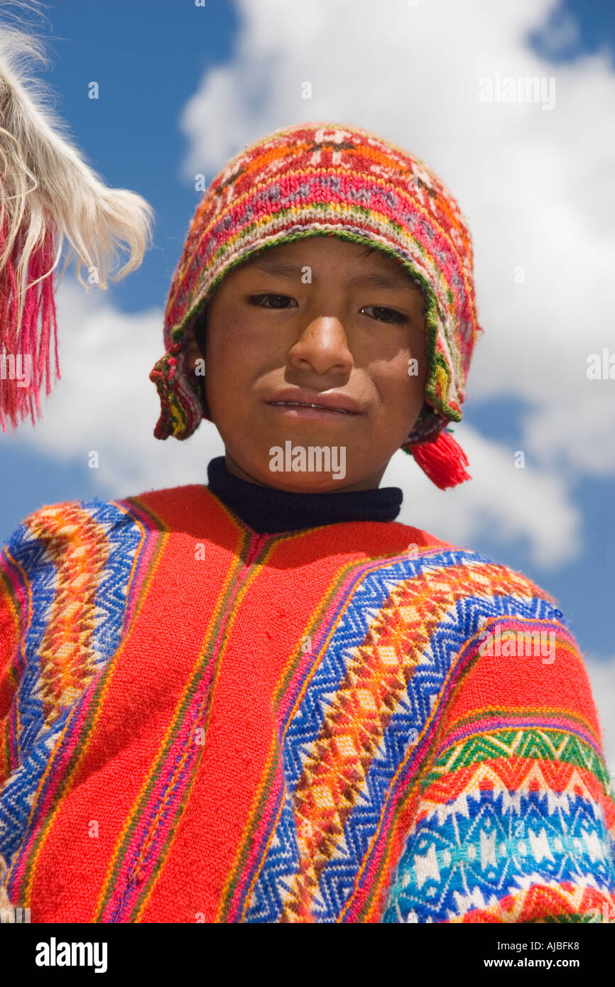 Young traditionally dressed Peruvian boy in Cusco Peru Stock Photo - Alamy
