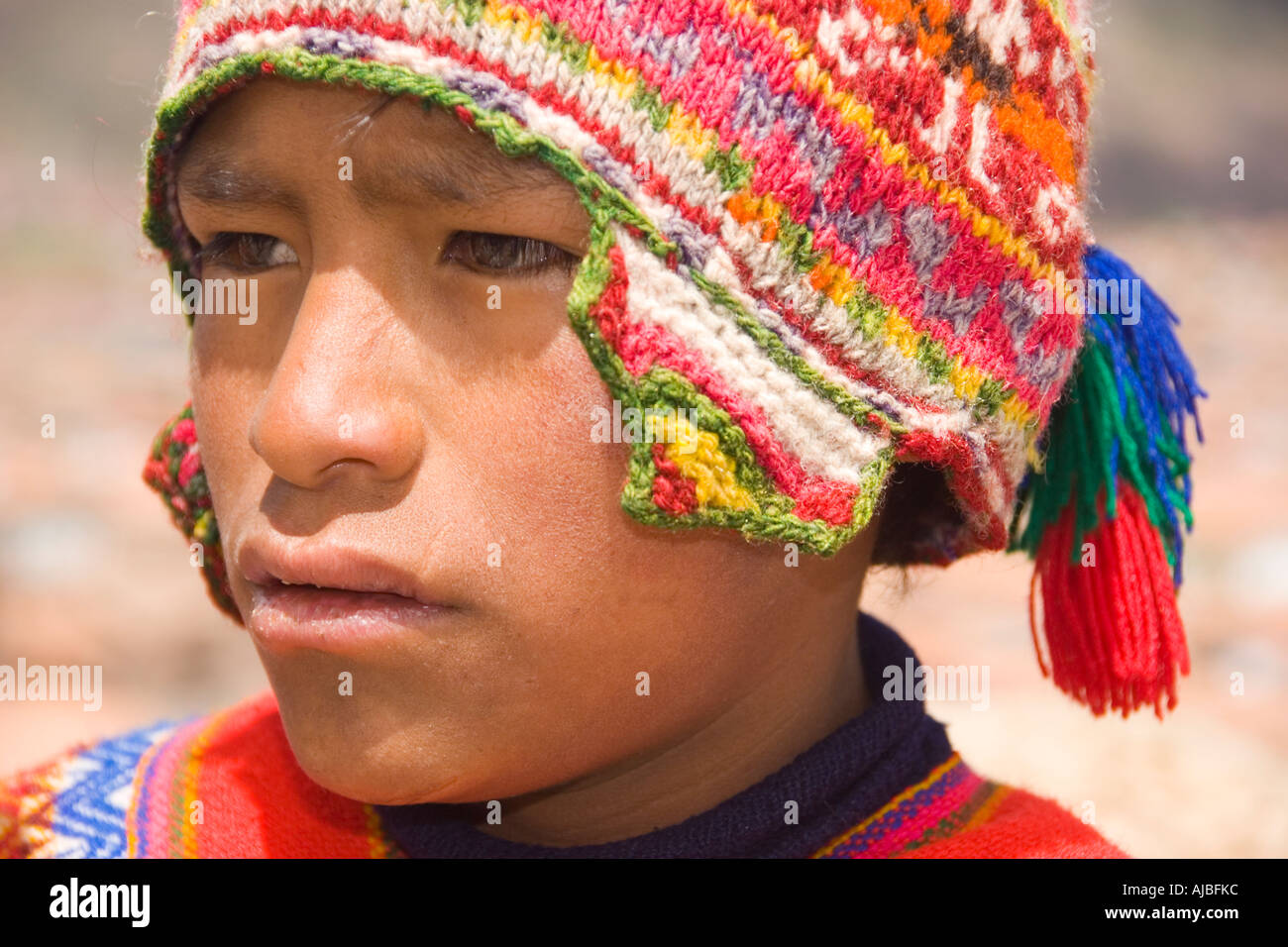 Young traditionally dressed Peruvian boy in Cusco Peru Stock Photo - Alamy