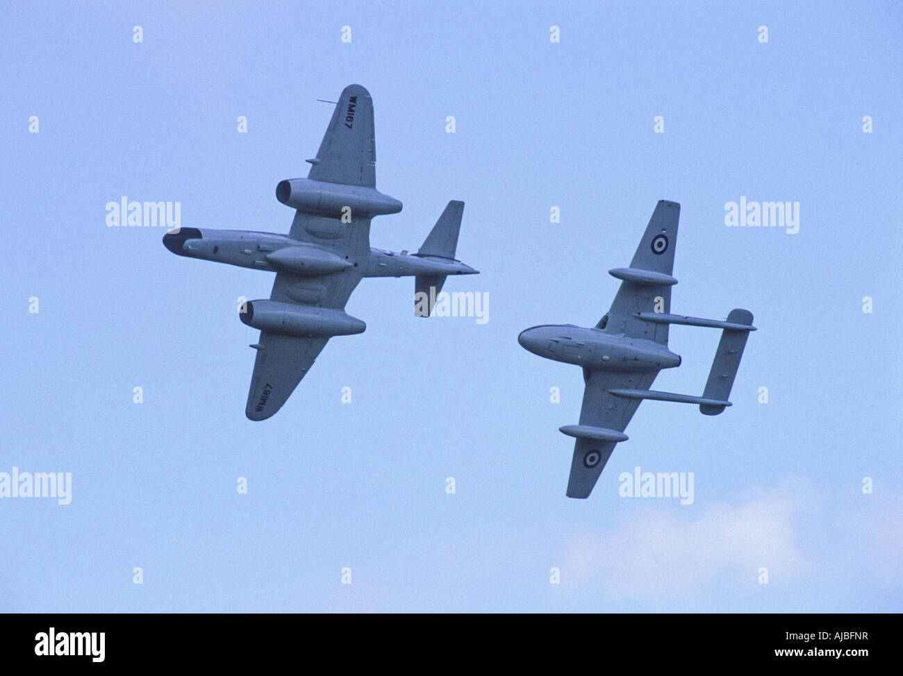 The formation flight of and Gloster Meteor de Havilland Vampire DH 115 ...