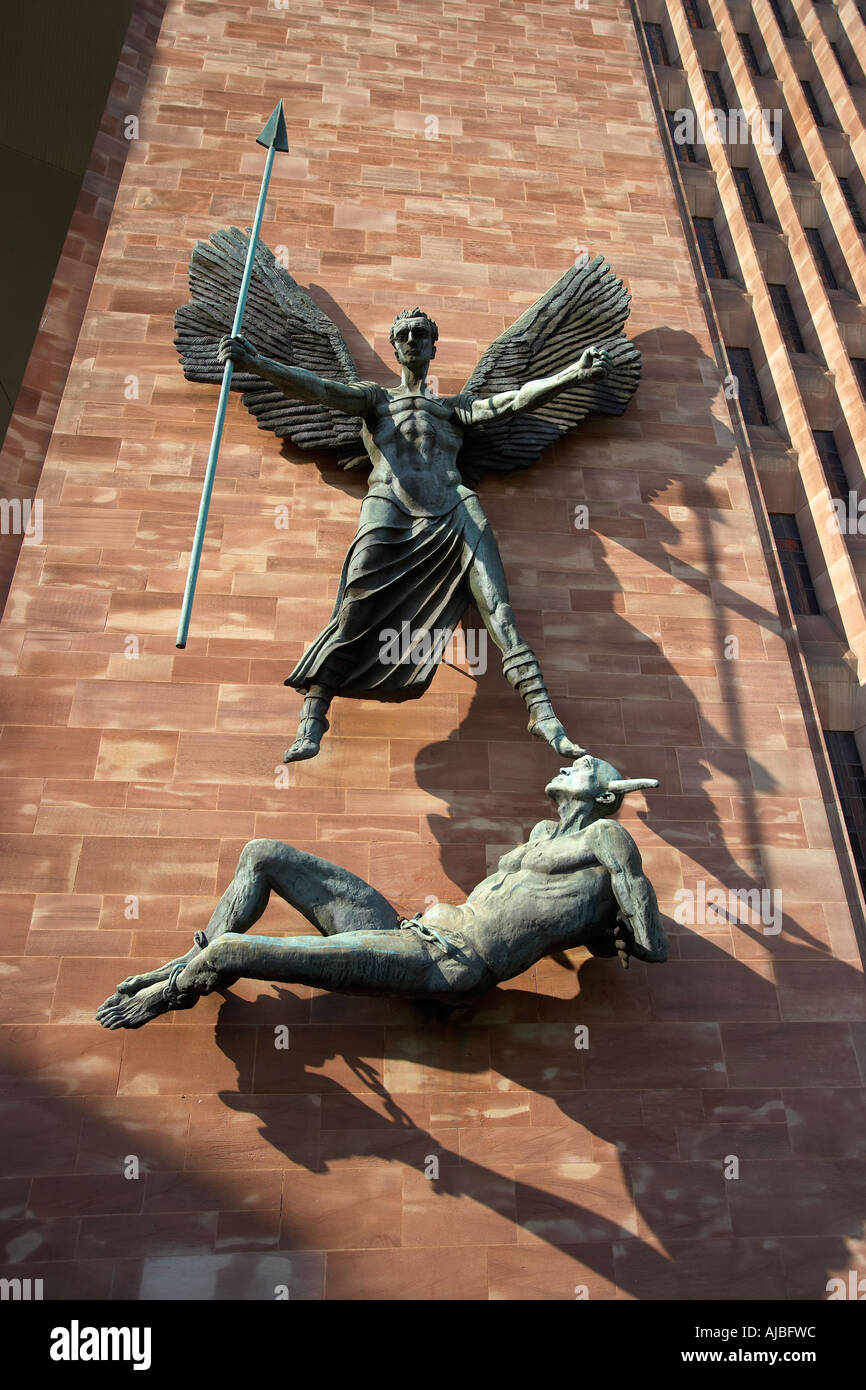St Michael's Victory over the Devil, a sculpture by Sir Jacob Epstein ...