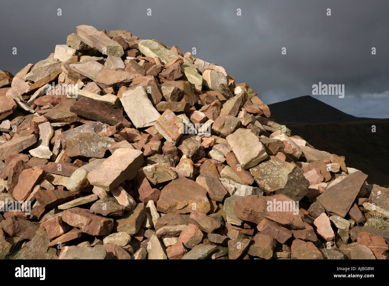 Cairn Cribyn Brecon Beacons Wales UK Stock Photo - Alamy