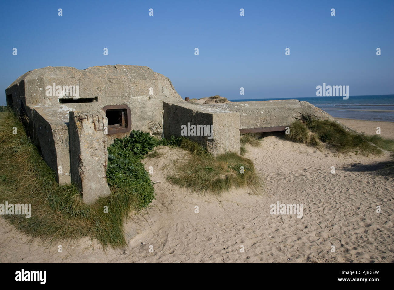 World War Two concrete bunker Utah Beach Normandy France Stock Photo ...