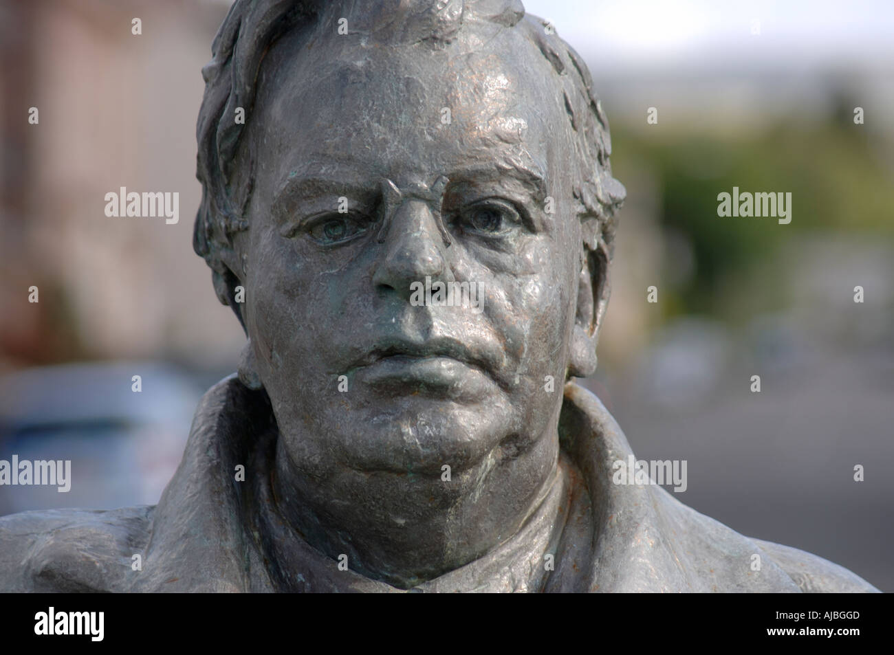 Bust of John Logie Baird, inventor of television, on the seafront at ...