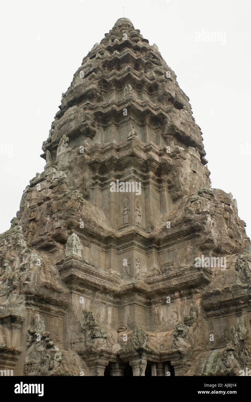 Cambodia Angkor Wat Tower Close Up View Siem Reap Stock Photo - Alamy