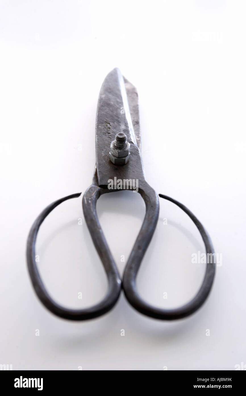 Antique Pair of Sissors on White Background Stock Photo - Alamy