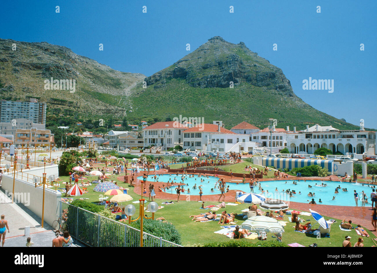 Crowded Resort Pool Scene Stock Photo - Alamy