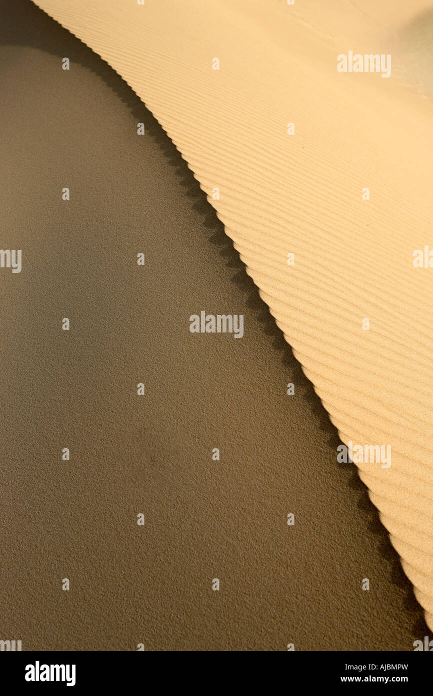 High Angle View of the Edge of Sand Dune with Ripples Stock Photo - Alamy