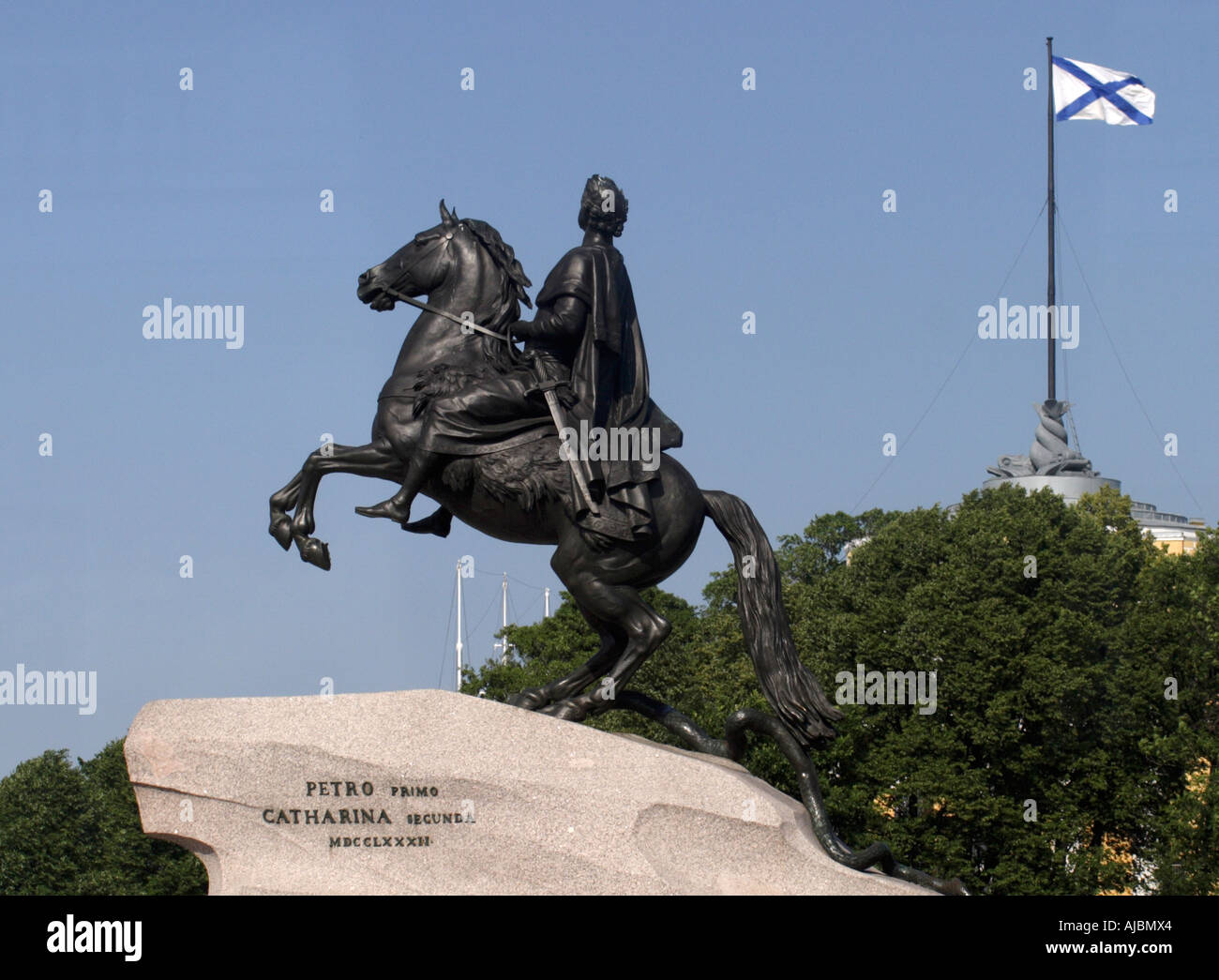 Russia. St.Petersburg. Bronze Horseman statue of Peter the Great Stock ...