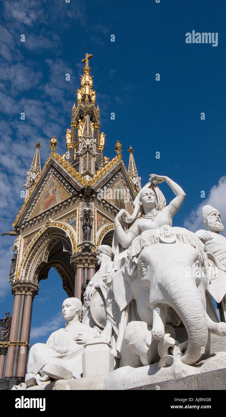 The Albert Memorial Kensington Gardens London England Commissioned by Queen Victoria in memory ...