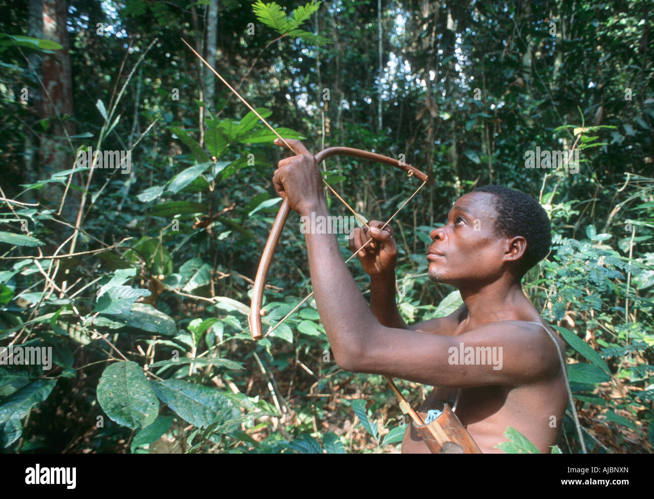 Man hunting with bow and arrow hi-res stock photography and images - Alamy