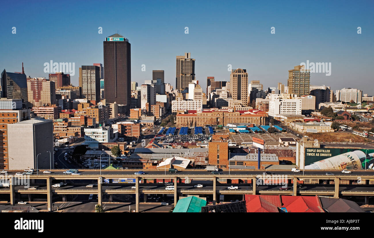 Aerial View over Johannesburg City Centre Stock Photo - Alamy