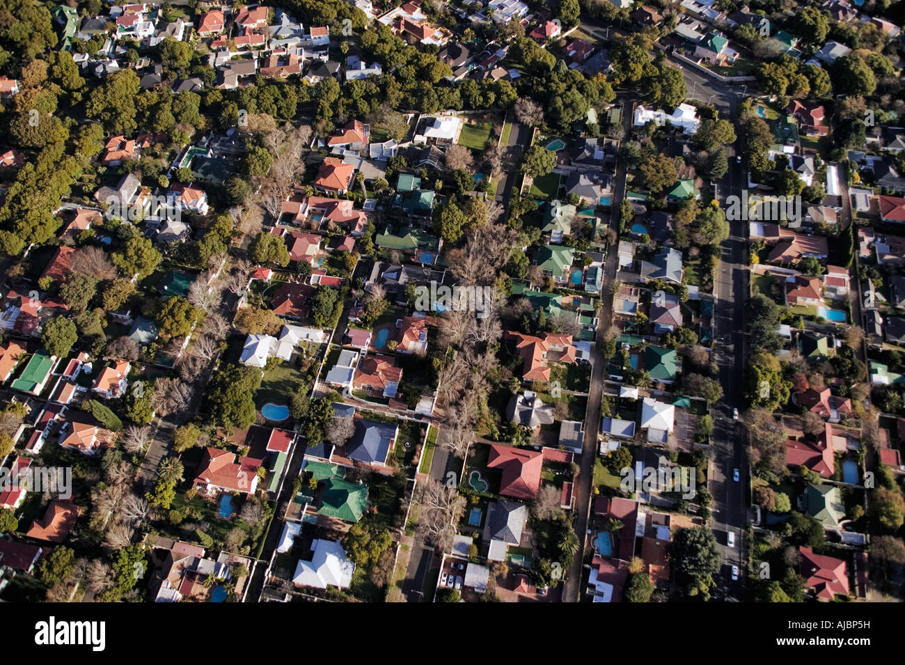 Aerial View of Middle Class Houses in Suburb Stock Photo - Alamy