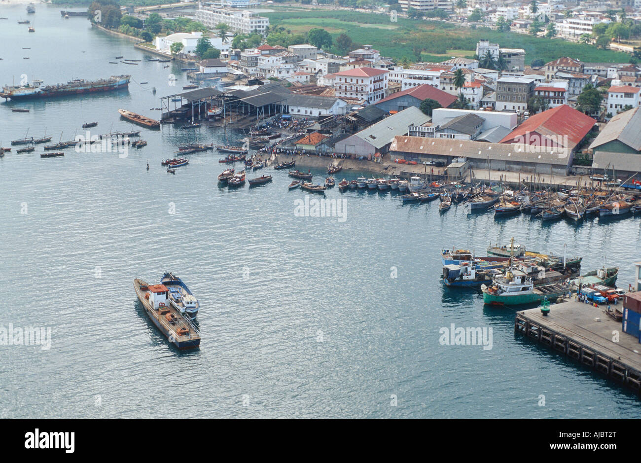 Harbour Scene - Aerial View Stock Photo - Alamy