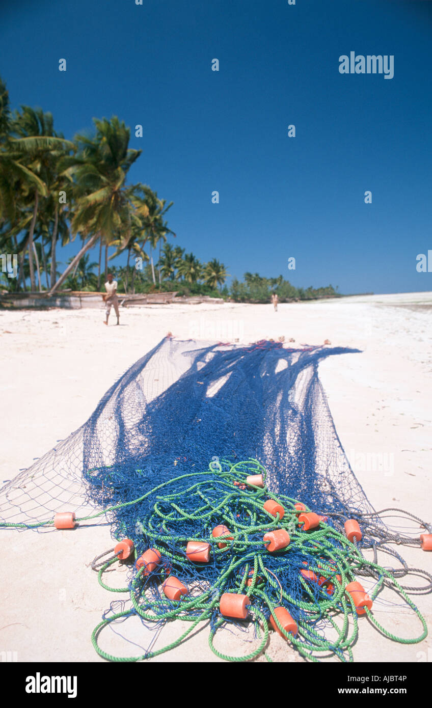 Fishing Nets on Beach Stock Photo - Alamy
