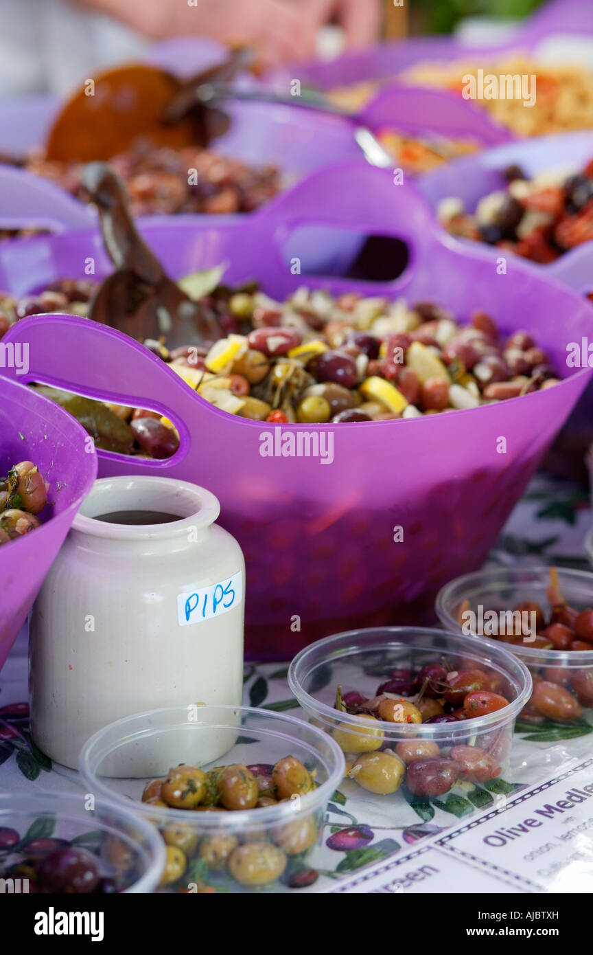 Containers of Various Olives Stock Photo - Alamy