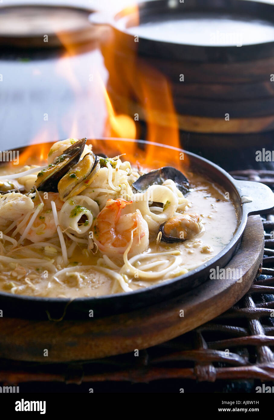 Seafood Hot Pot Stock Photo - Alamy