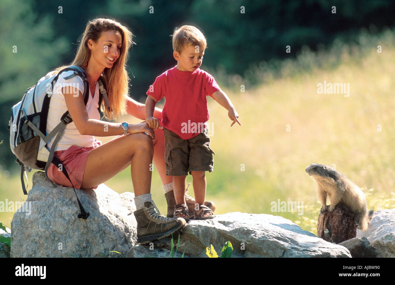 Marmots and human hi-res stock photography and images - Alamy