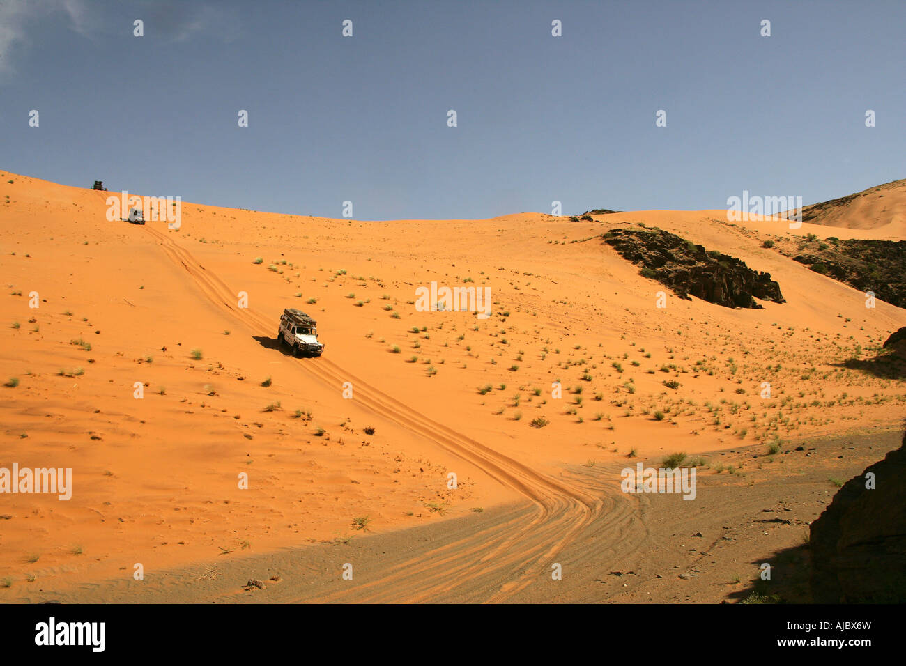 4X4 Vehicles Driving in a Desert Landscape Stock Photo - Alamy