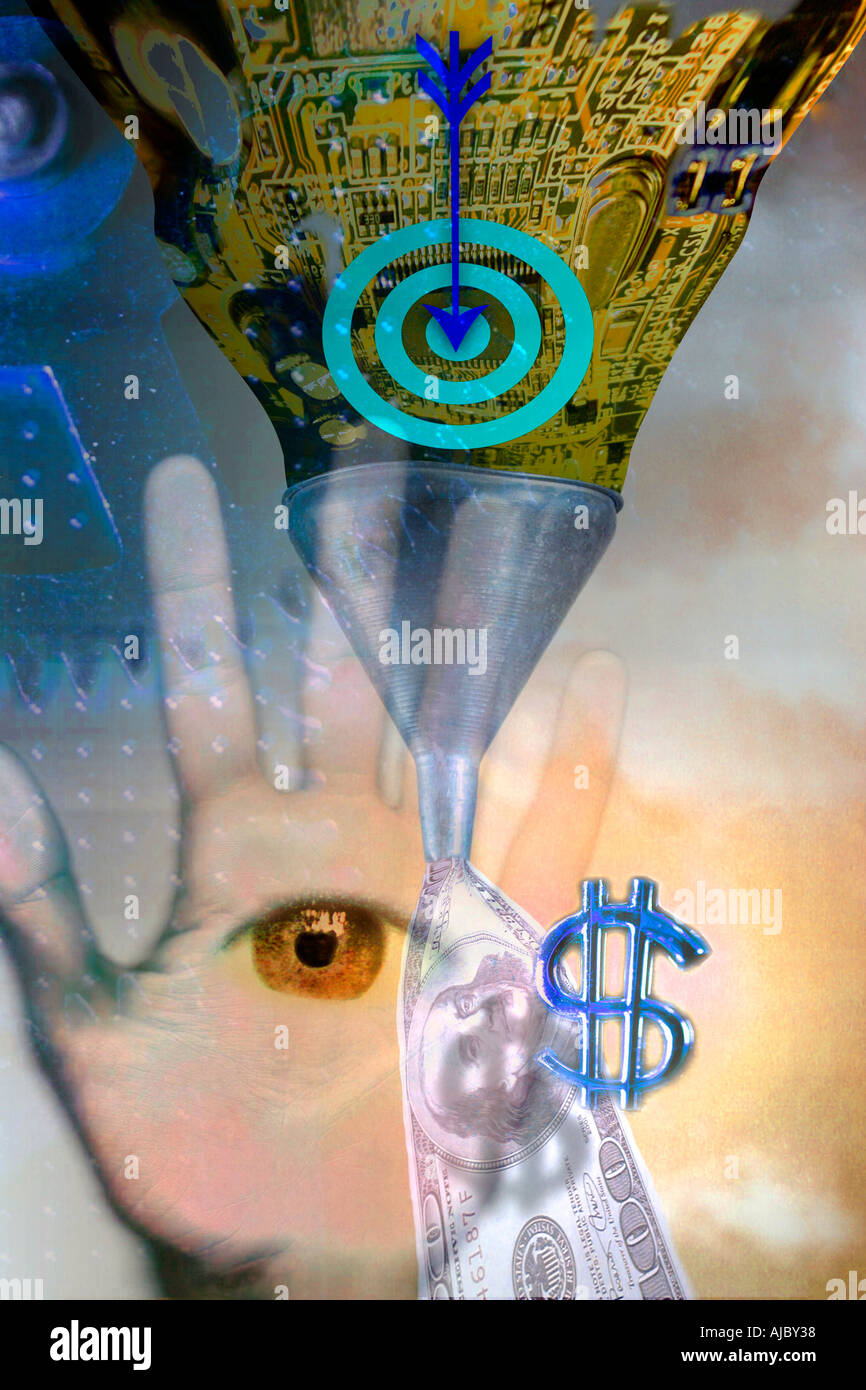 Symbolism of Technology Equals Money Conceptual Stock Photo - Alamy