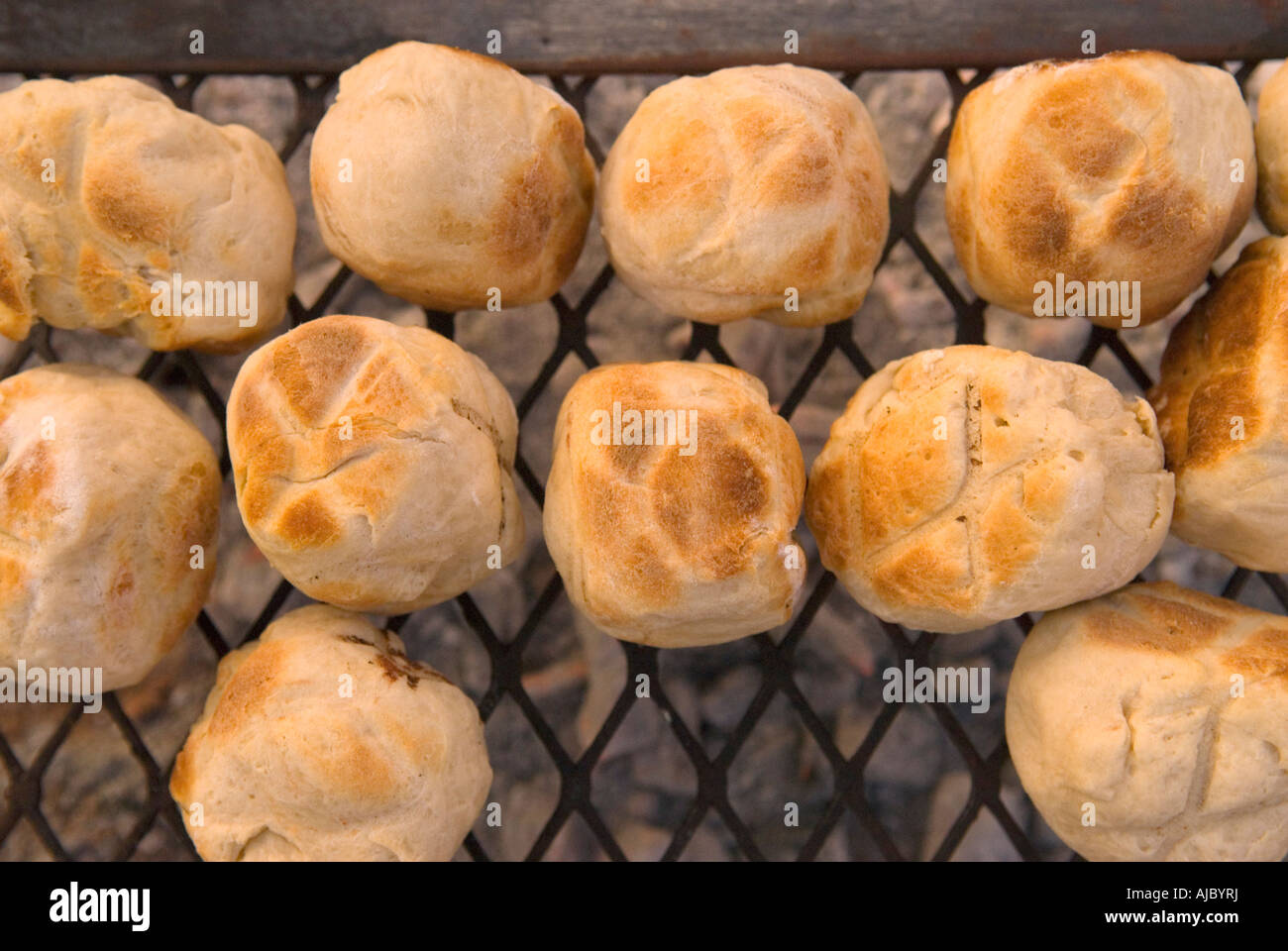 Braai Rolls on the Braai (Barbeque) - Directly Above Stock Photo - Alamy