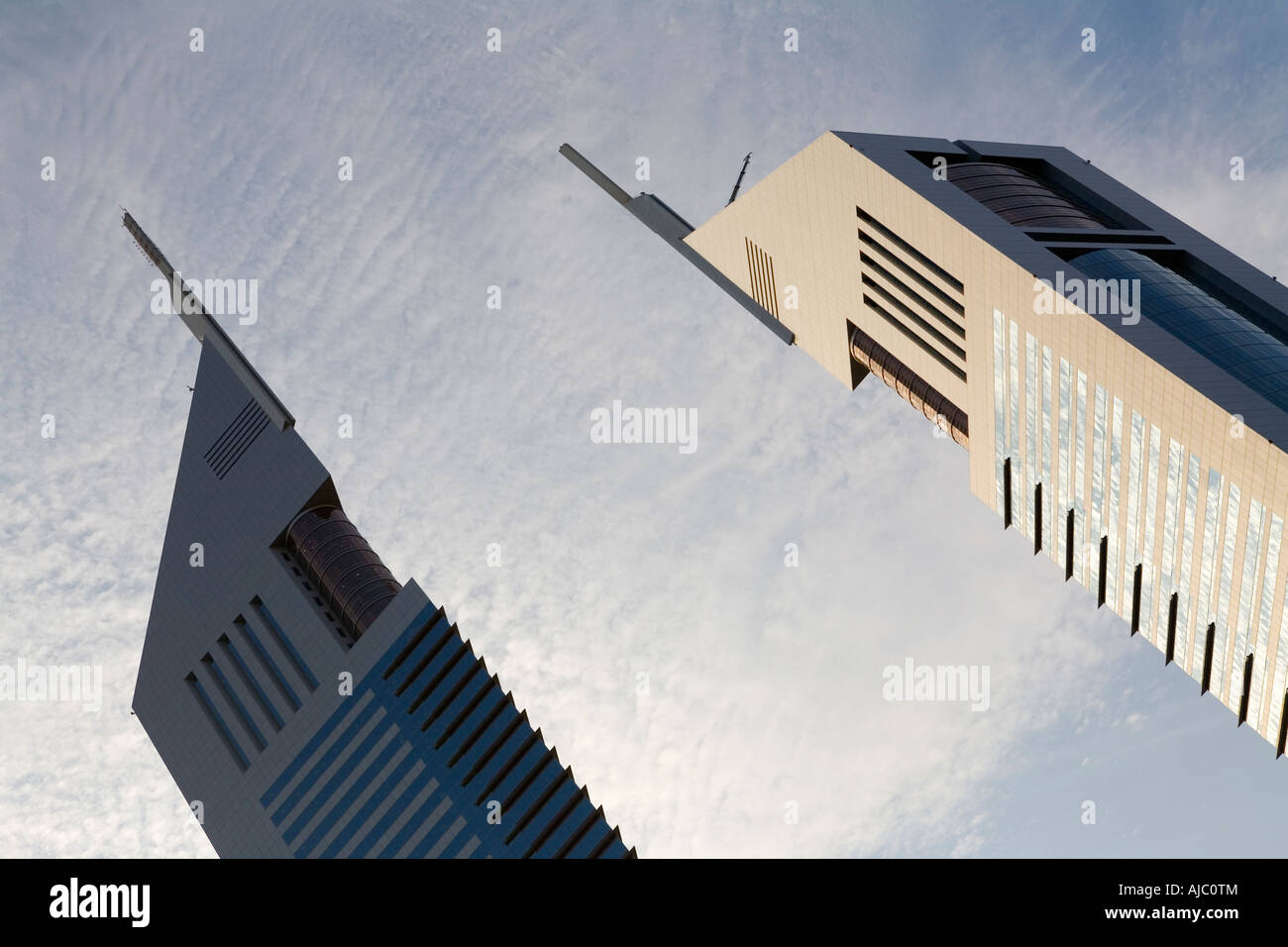 Upward View of the Emirates Towers Stock Photo - Alamy