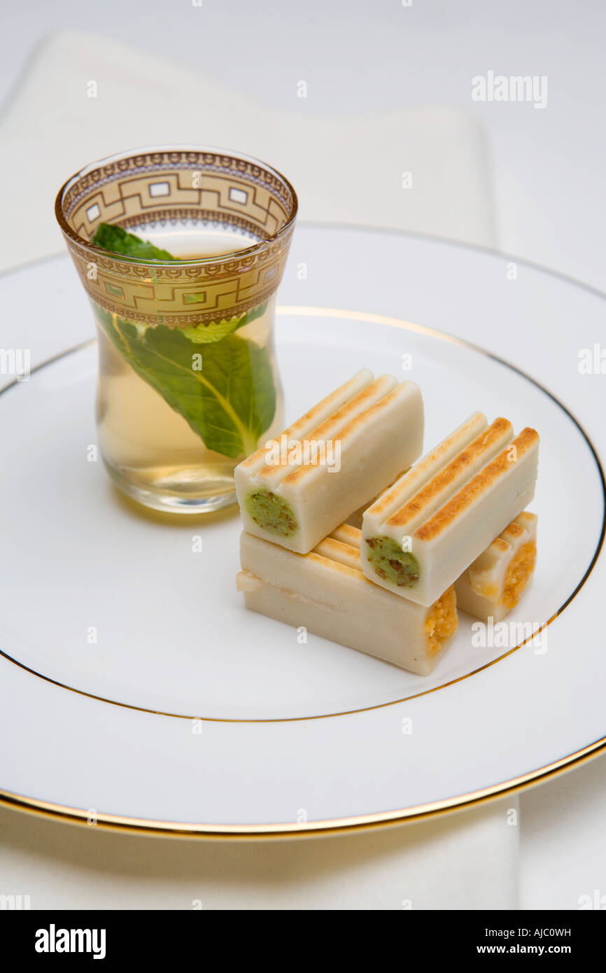 Arabic Sweets with Mint Tea Stock Photo - Alamy
