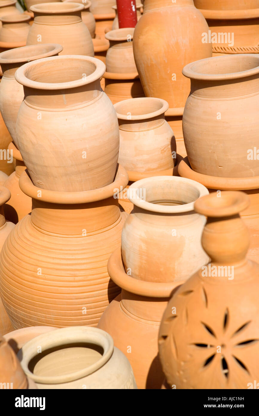 Clay pots in market, Deira, UAE Stock Photo - Alamy