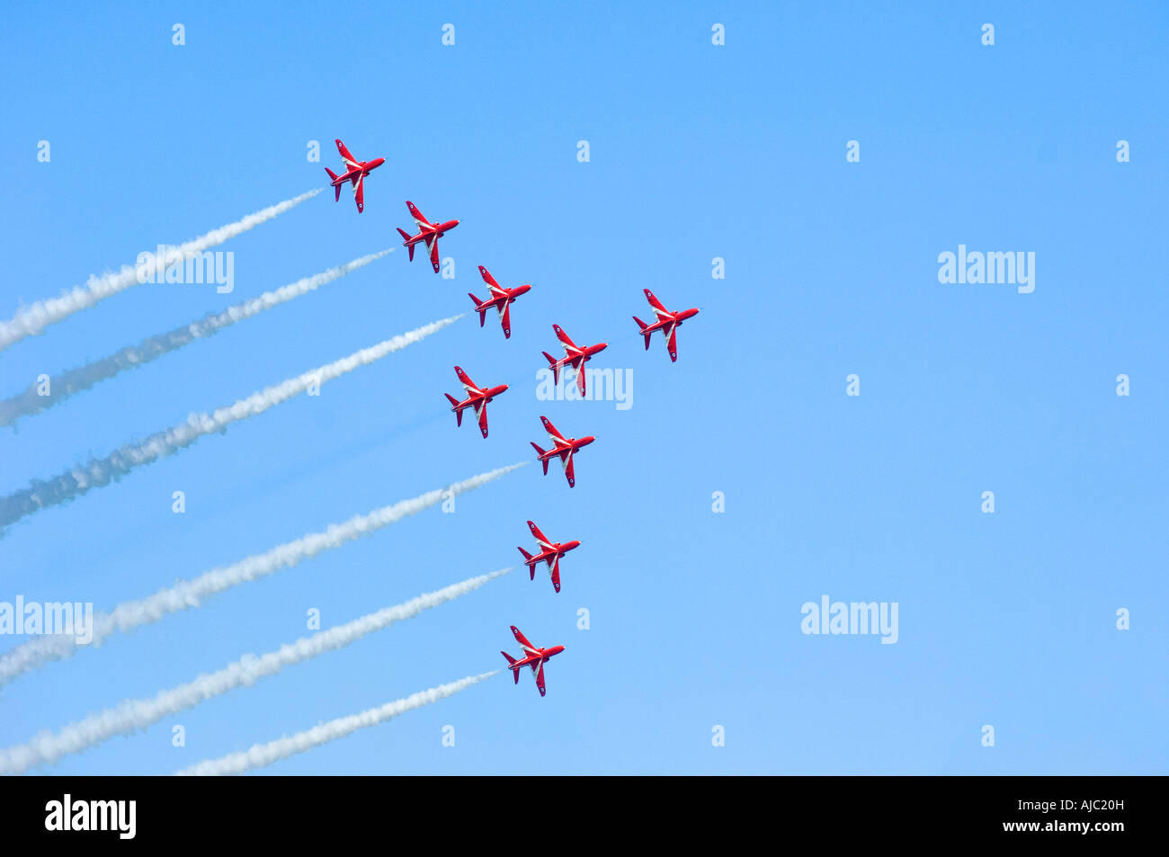 Red Arrows in Formation Stock Photo - Alamy