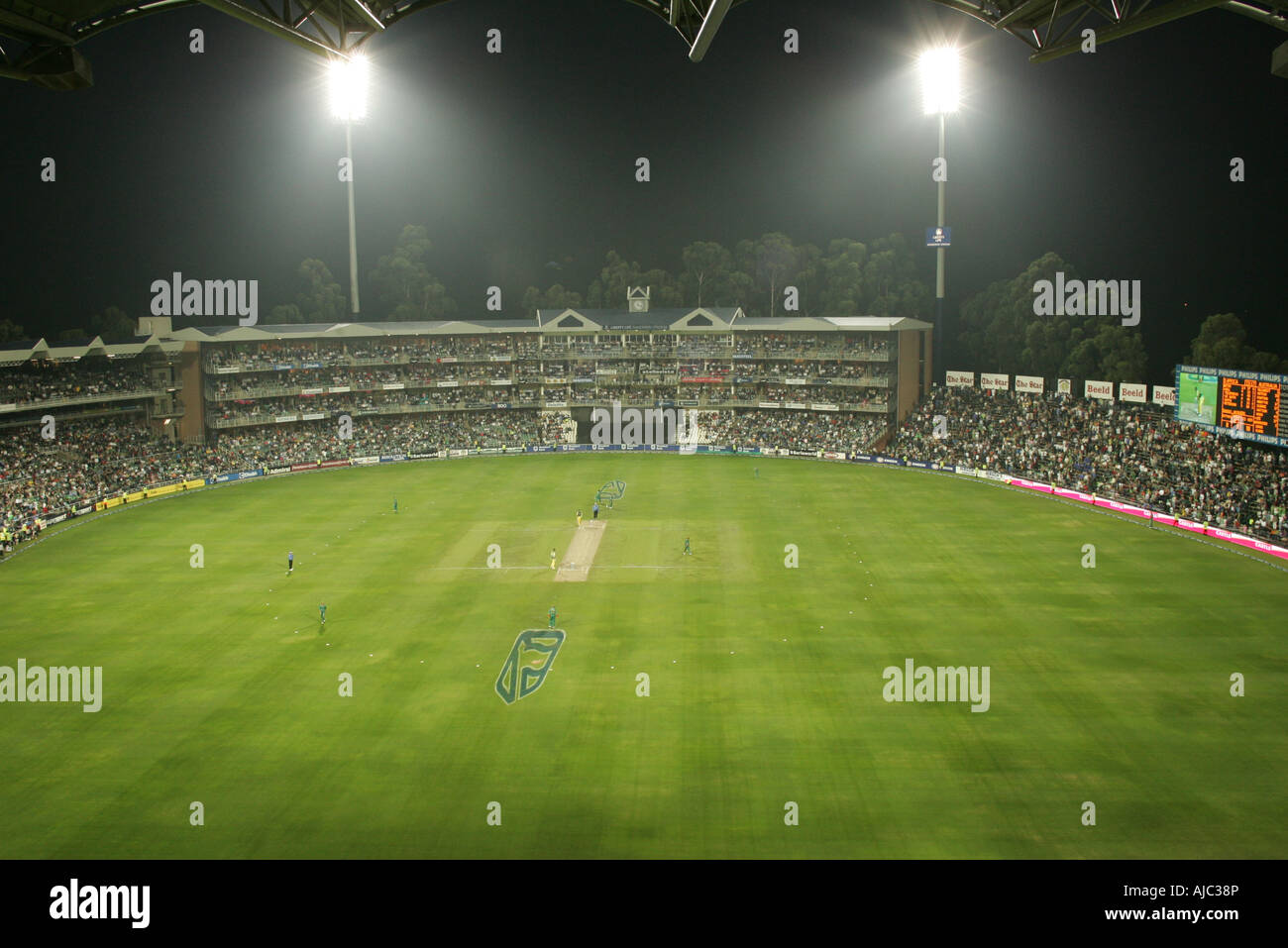 View Over a Cricket Stadium During a Night Match Stock Photo - Alamy