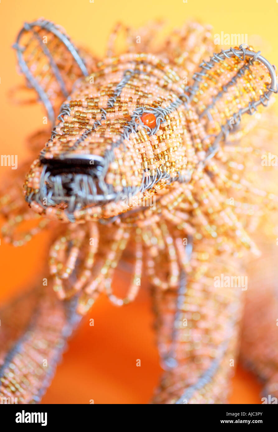 Beaded Wire Lion a South African Curio Stock Photo - Alamy