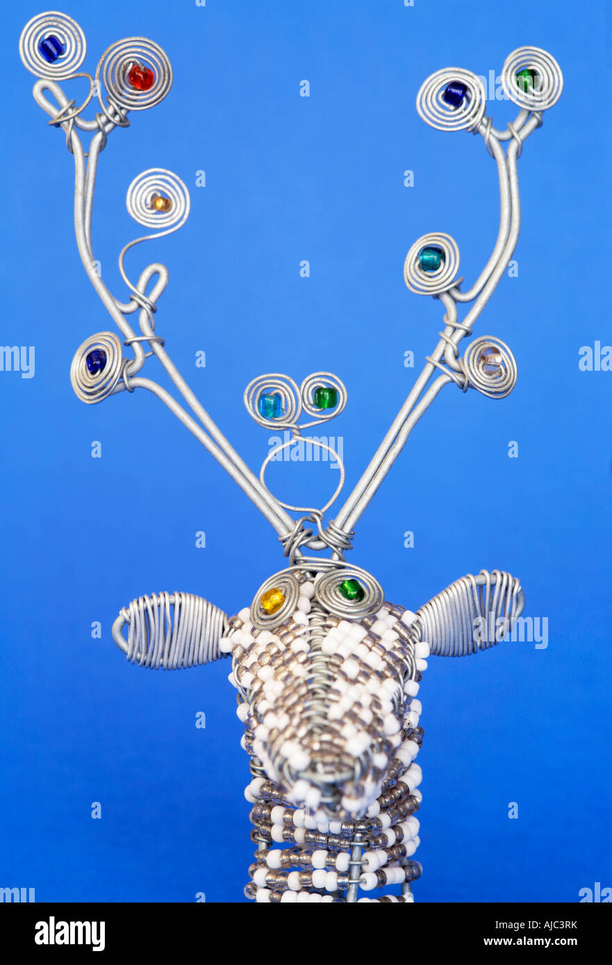 Beaded Wire Reindeer a South African Curio Stock Photo - Alamy