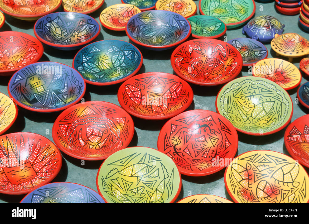 Display of Colourful Ceramics in Market Stock Photo - Alamy