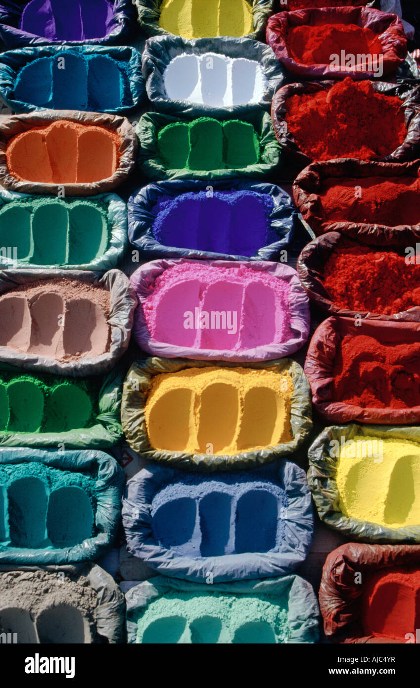 Brightly Coloured Powdered Dyes Stock Photo - Alamy