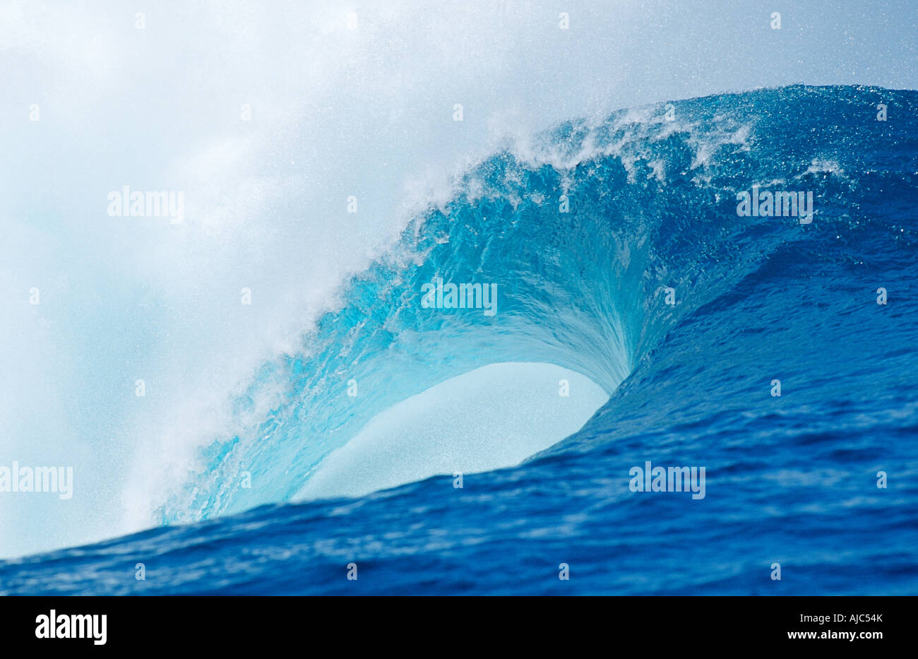 Side View of Barrel of a Reef Wave Stock Photo - Alamy