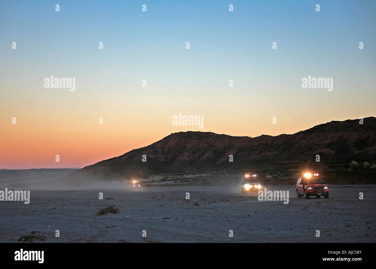 Off-Road 4X4 Vehicles on a Desert Landscape Stock Photo - Alamy