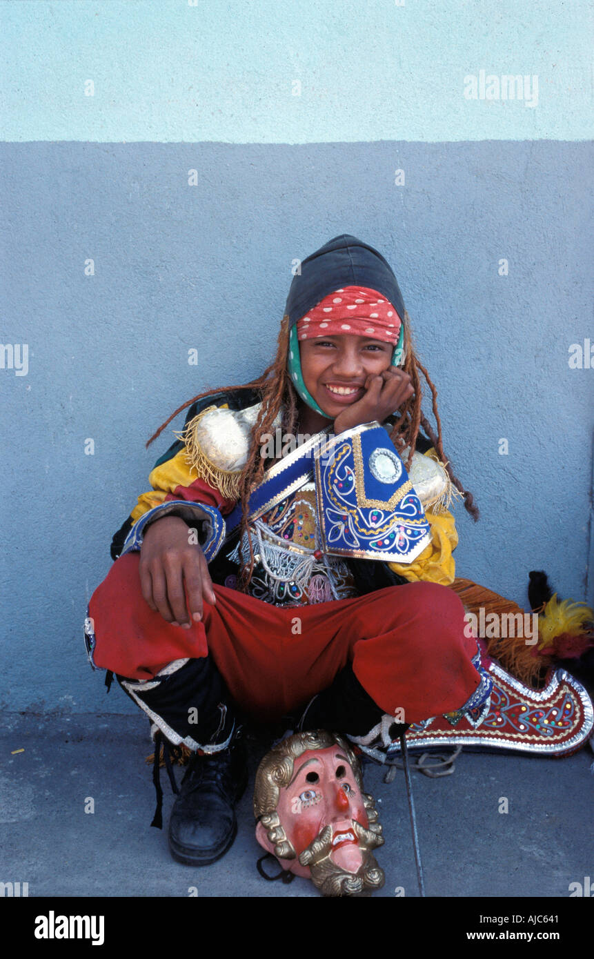 Young un masked dancer taking a break from performing the dance of the ...