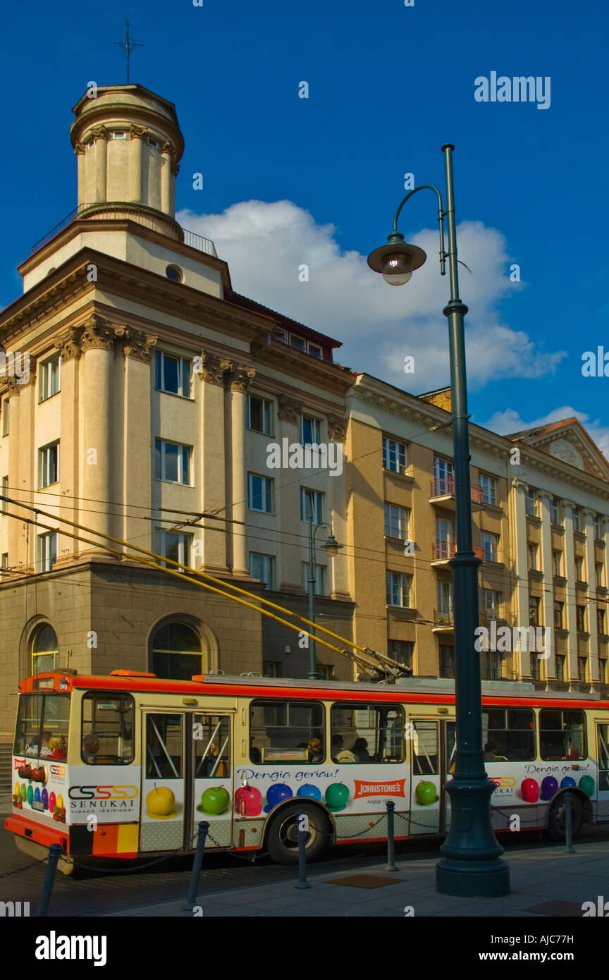 Trolley bus new town central Vilnius Lithuania Europe Stock Photo - Alamy