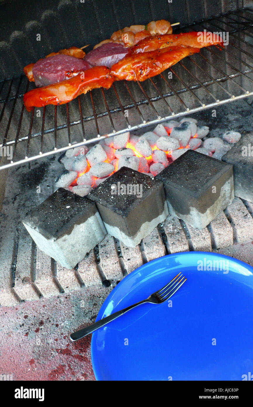 grill meat with blue meat Stock Photo - Alamy