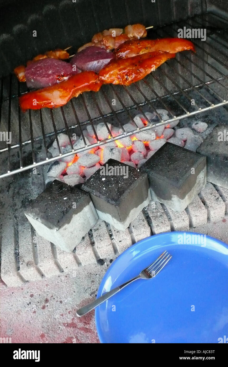 grill meat with blue meat Stock Photo - Alamy