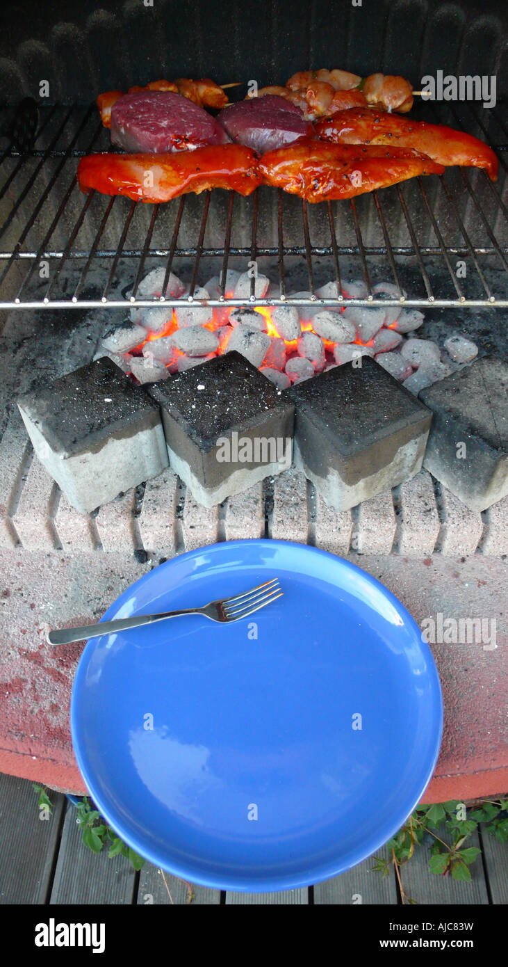grill meat with blue meat Stock Photo - Alamy